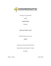 Pelicula memento analisis - Docsity