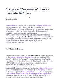 Boccaccio "Il Decameron" analisi strutturale - Docsity