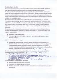 Modello Barro Gordon- Politica economica applicata - Docsity