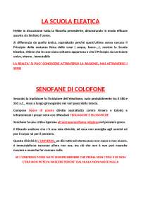 Appunti sulla scuola eleatica , Senofane, Parmenide,Zenone, Melisso ...