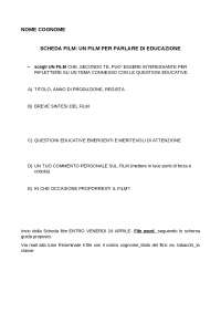 Scheda analisi film. Griglia da compilare - Docsity