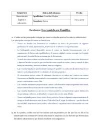 La comida en familia - Docsity