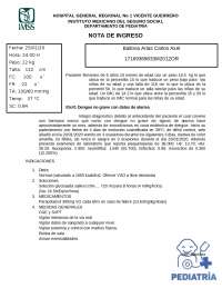 Hoja frontal usada en el servicio de pediatría - Docsity