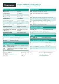 Windows cheat sheet for operation syatem - Docsity