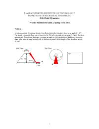 Fluid Dynamics Quiz 2 Practice Problems - Docsity