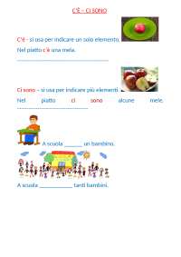 C'è e ci sono:singolare e plurale - Docsity