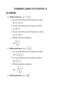 Formulario statistica - Docsity