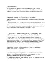 ¿Qué es la felicidad? - Docsity