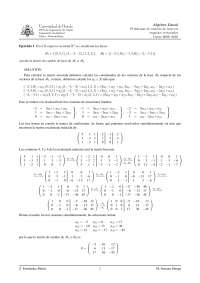 Cambio de base en espacios vectoriales | Ejercicios de Álgebra Lineal - Docsity