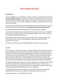 Riassunto informatica di base Mauro Mezzini | Appunti di Elementi di Informatica | Docsity