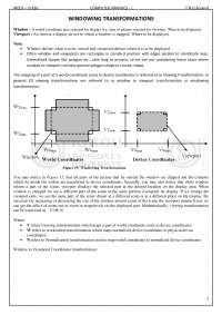 Computer Graphics 2-D VIEWING - Docsity