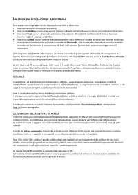 Appunti Seconda Rivoluzione industriale - Docsity