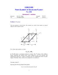 Finite Element Analysis of Solids and Fluids I Homework 1 with Solutions - Docsity