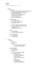 DHCP cheat sheet for CISCO routers - Docsity