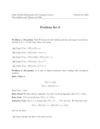 Mathematics for Computer Science Problem Set 8 - Docsity