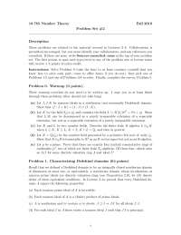 Characterizing Dedekind domains, Fermat’s last theorem, Computing the ...