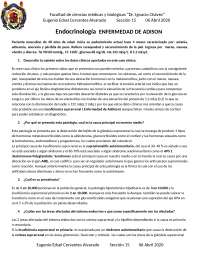 Caso clínico de enfermedad de Addison | Resúmenes de Endocrinología - Docsity