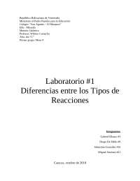 Reacciones químicas | Guías, Proyectos, Investigaciones de Química ...