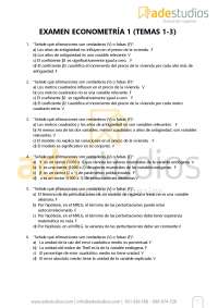 Examen parcial Econometria I - Docsity