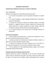 Knowing what research is and the stages in research. - Docsity