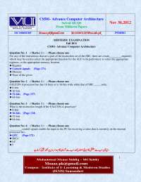 Advance computer architecture - Docsity
