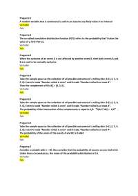 Statistics Lesson 1 & 2 Test - Docsity