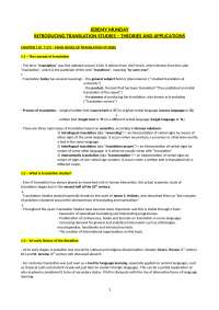 Jeremy Munday -Introducing Translation Studies - Docsity