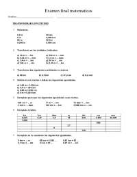 Matematicas sexto ejercicios practicos - Docsity
