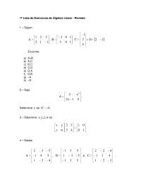 LISTA DE EXERCICIOS DE ALGEBRA - Docsity