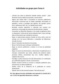 Actividades de nutricion - Docsity