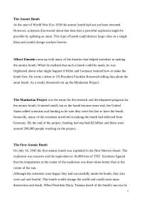 The Atomic bomb summary in inglese - Docsity