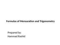 Mensuration Formulaes(2D Figures) - Docsity