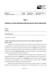 Psicologia del desarrollo I PEC 1 - Docsity