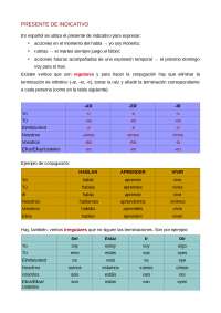 Presente indicativo spagnolo - Docsity