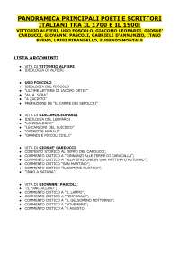 PANORAMICA PRINCIPALI POETI E SCRITTORI ITALIANI TRA IL 1700 E IL 1900: ALFIERI, FOSCOLO ...