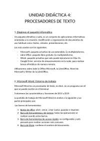 Resumen de informatica: word excel... - Docsity