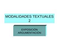 Modalidades de textos para Lengua y literatura - Docsity