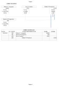 Libro mastro e libro giornale - esempio acquisti+spese trasporti - Docsity