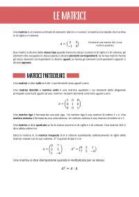 Le matrici, documento riassuntivo - Docsity