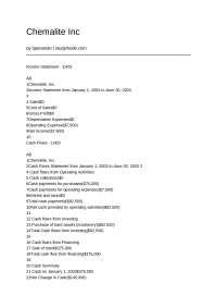 Chemalite case exercice and case study - Docsity