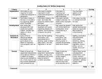 Grading Rubric Assignment | Study Guides, Projects, Research Psychology ...