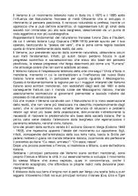 VERISMO E VERGA TEMA SVOLTO | Prove d'esame di Letteratura Italiana - Docsity