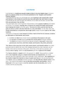 LORD RANDAL TEXT ANALYSIS - Docsity