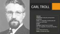 Vida y pensamiento Carl Troll - Docsity