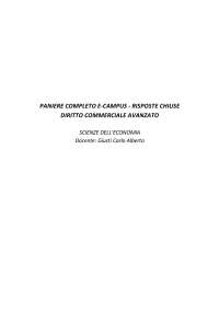 Paniere DIRITTO COMMERCIALE AVANZATO eCampus (prof. Giusti) - RISPOSTE CHIUSE | Panieri di ...