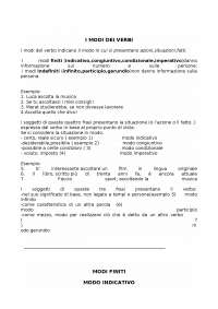 Modi e tempi verbali. Grammatica italiana. - Docsity