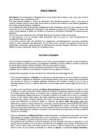 Italo Svevo, vita, opere, cultura e pensiero - Docsity