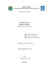 Relatório pêndulo simples - Docsity