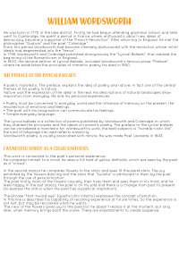 William Wordsworth life and poems. - Docsity