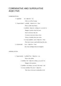 COMPARATIVE AND SUPERLATIVE ADJECTIVES Y PRESENT CONTINUOUS - Docsity
